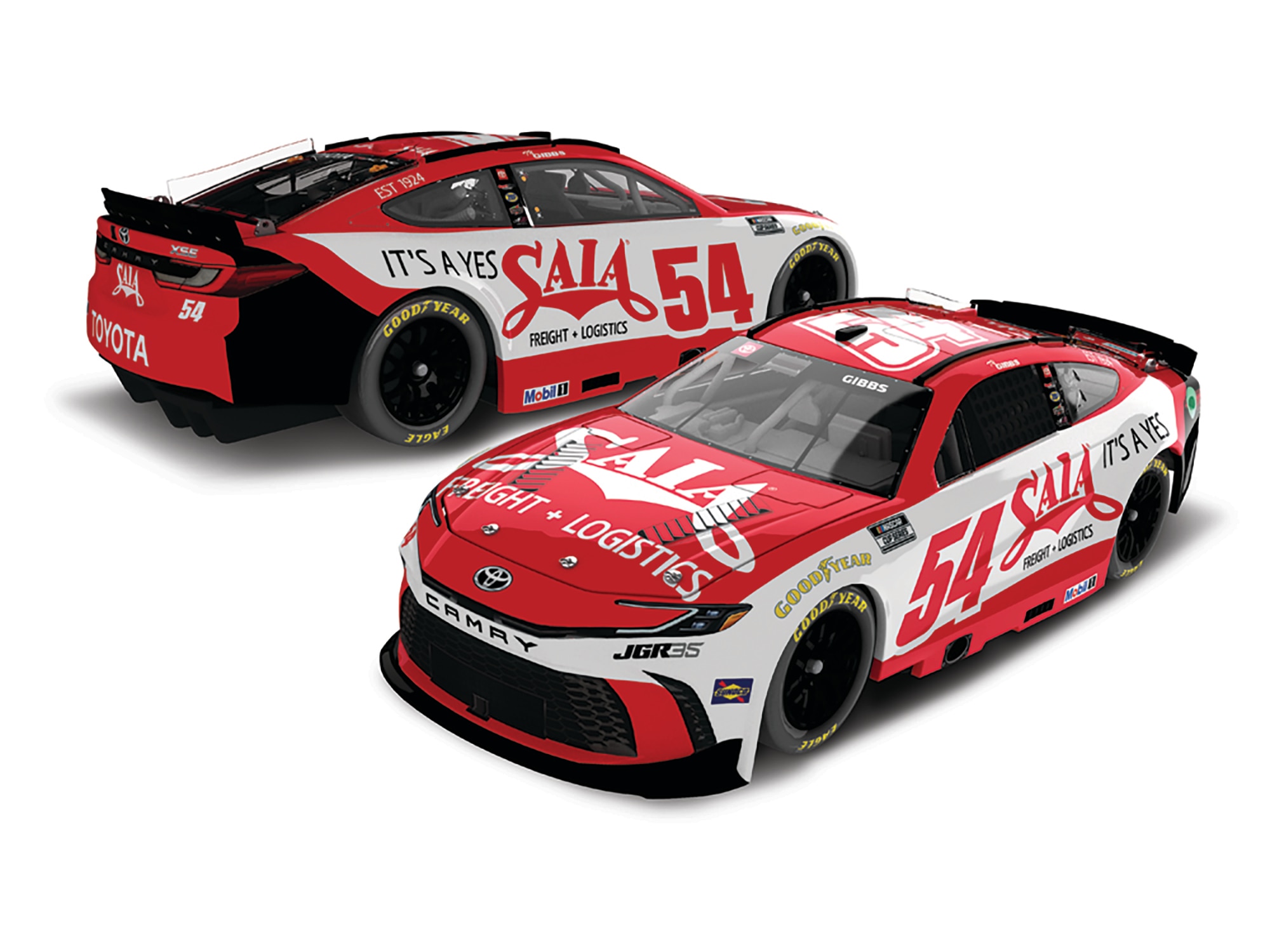 TY GIBBS 2026 SAIA LTL FREIGHT 1:24 COLOR CHROME ARC DIECAST